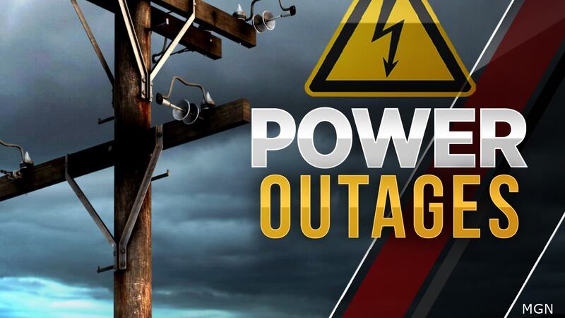 Power Outages reported across the region Power Outages reported across the region