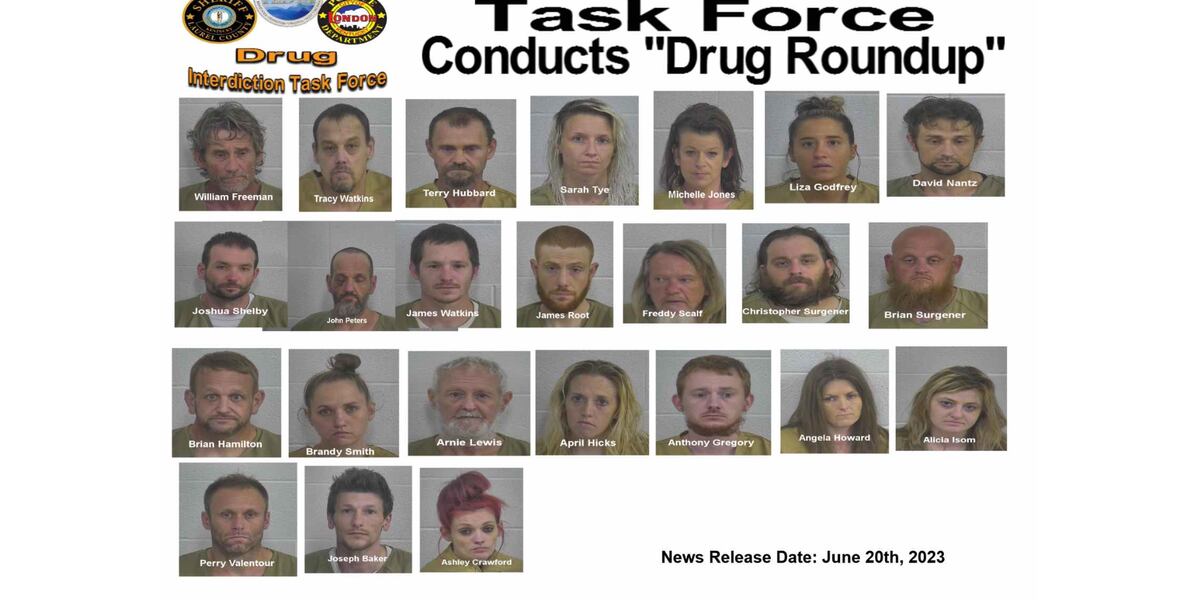 Laurel County Drug Interdiction Task Force Arrests 24 In Weeklong “drug